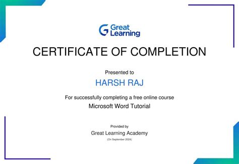 Harsh Raj On Linkedin I Have Successfully Completed The Microsoft Word Tutorial Course Offered…