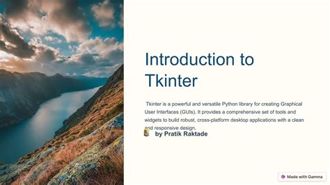 Introduction To Tkinter It Is An A Python Pptx