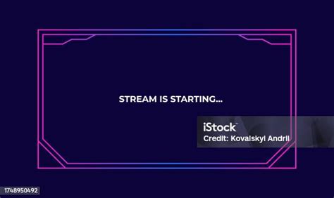 스트리밍 스크린 패널 오버레이 디자인 템플릿 네온 테마 벡터 테두리 Ui 프레임게임 인터페이스 스트림 그림 0명에 대한 스톡 벡터 아트 및 기타 이미지 Istock