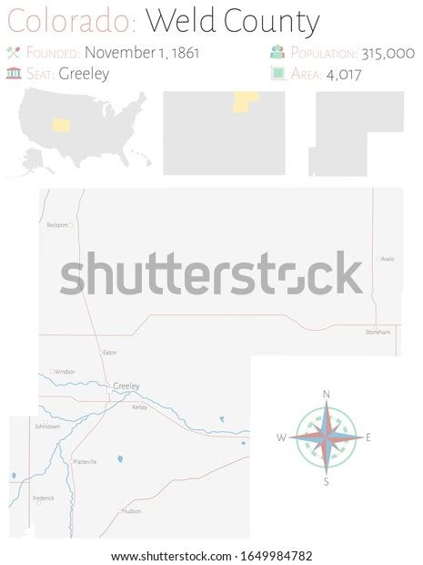 Large Detailed Map Weld County Colorado Stock Vector Royalty Free 1649984782 Shutterstock