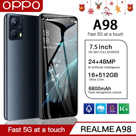 🔥🔥โทรศัพท์มือถือ Oppq A98 5g 75นิ้ว รองรับ2ซิม Smartphone 4g5g แรม16gb รอม512gb 24mp48mp