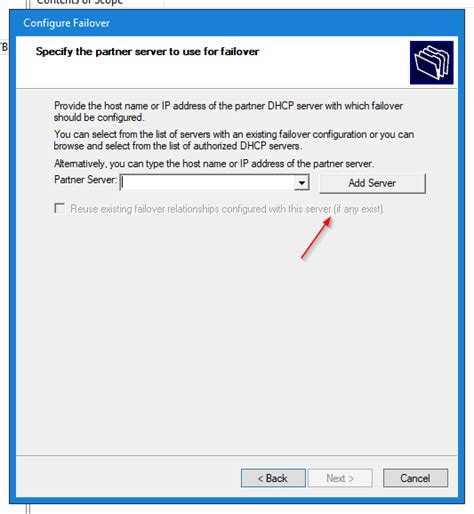 Windows DHCP Server Failover Setup Hot Standby