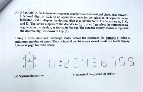 Solved 225 Points A Bcd To Seven Segment Decoder Is A Combinational Circuit That Converts A