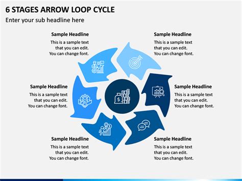 6 Stages Arrow Loop Cycle Ppt Slide