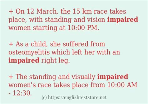 Sentence Example Of Impaired Englishteststore Blog