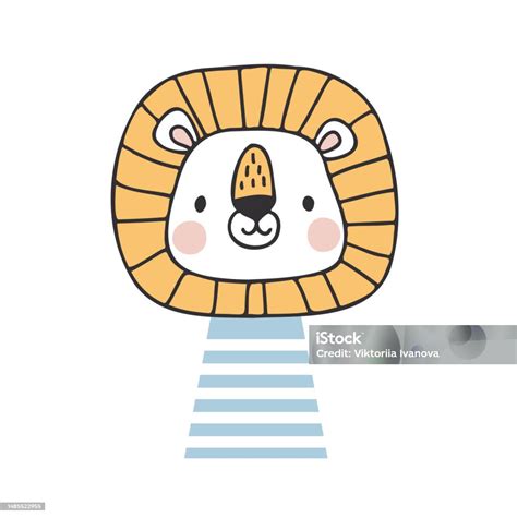 귀여운 사자 베이비 샤워를 위한 벡터 문자입니다 귀여운 벡터 일러스트레이션 아이 사자 직물 직물 및 선물 포장을 위한 이상적인 프린트 0명에 대한 스톡 벡터 아트 및 기타