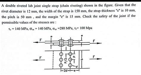 Solved A Double Riveted Lab Joint Single Strap Chain