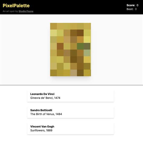 Github Spoydr Pixelpalette An Art Minigame Created Using Sveltekit And Tailwindcss