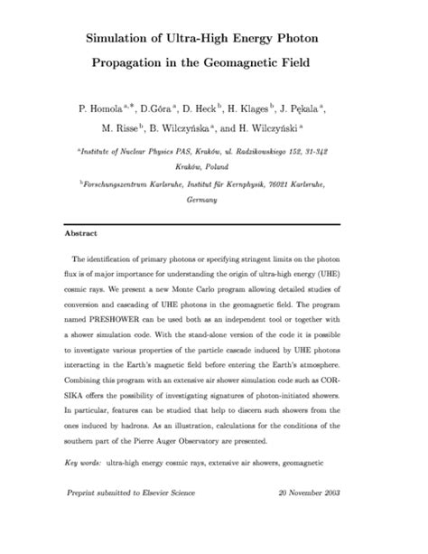 Pdf Simulation Of Ultra High Energy Photon Propagation In The