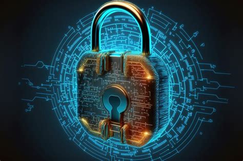 Premium Ai Image Internet Technology Networking And The Padlock Emblem For Cyber Security