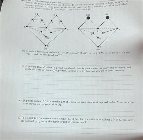 Solved The Blossom Algorithm And A M Altemating Tree I′
