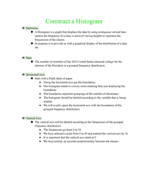 Construct A Histogram Its Purpose Is To Provide Us With A Graphical
