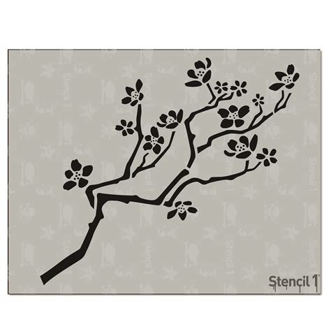 Flower Tree Branch Stencil At Alonzo Caraway Blog