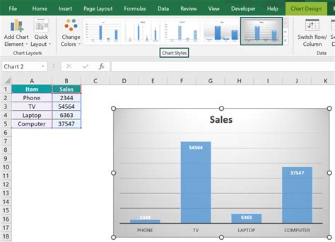 column chart in excel how to create insert example template