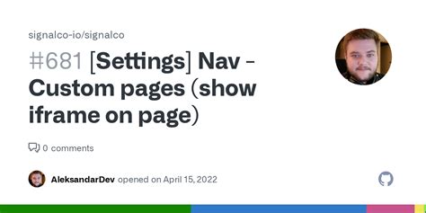[settings] nav custom pages show iframe on page · issue 681