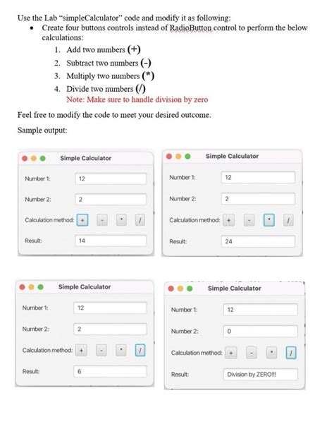 Solved Use The Lab Simplecalculator Code And Modify It As