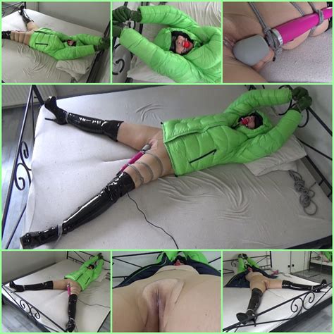 Bondageangel Magic Wand Bondage Orgasm In A Down Jacket