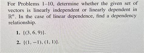 Solved For Problems 1 10 ﻿determine Whether The Given Set