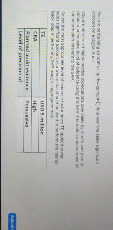 You Are Performing An Sap Using Disaggregate Data Over The Sales