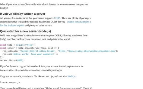 Using Observable With A Local Server Anthony Moser Observable