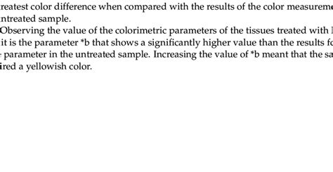 Cielab Color Space Colorimetric Parameters Of The Treated Samples