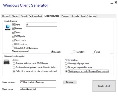 Portable Client Generator Tsplus Remote Access