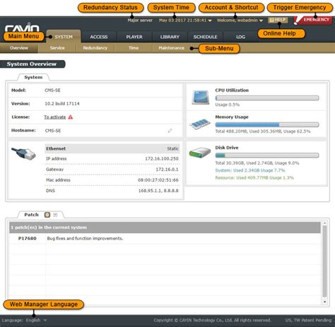 Cayin Cms User Manuals Introduction To User Interface