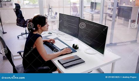 Software Programmer Or Coder Woman Stock Image Image Of Working Software 291851825
