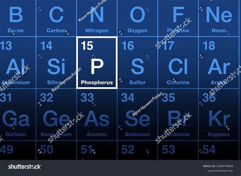 Phosphorus Element On Periodic Table Chemical Stock Vector Royalty