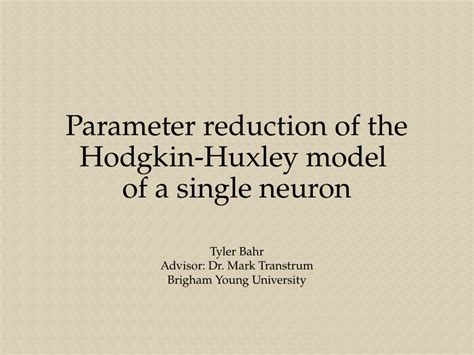 Pdf Parameter Identifiability And Reduction Of The Hodgkin Huxley Model Of A Single Neuron