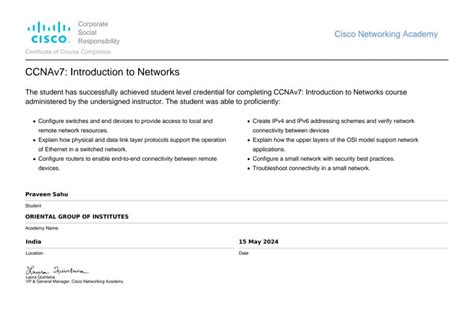 Praveen Sahu On Linkedin Cisco Networking Certification Complete