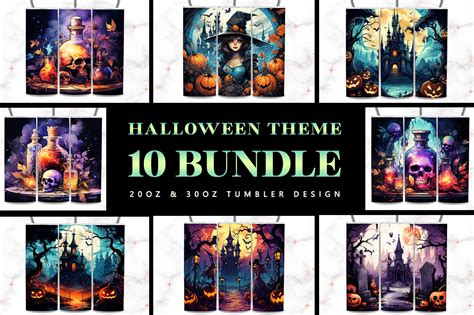 Skull Halloween Tumbler Wrap Design Graphic By Designscotch · Creative Fabrica