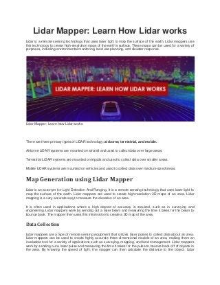 Lidar Mapper Learn How Lidar Works Pdf