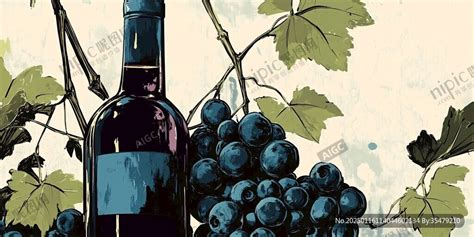 Ai创作图红酒包装插画 红酒插画设计 红酒插画 葡萄酒插画 葡萄枸杞酒手绘 手绘酿酒葡萄 手绘葡萄酒插画 酒包装插画背景 蓝宝石葡萄包装插画