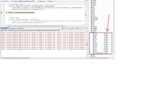 Error When Writing To Or Reading From Uart Registers Processors