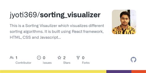 Github Jyoti369sortingvisualizer This Is A Sorting Visaulizer