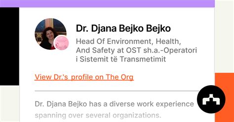 Dr Djana Bejko Bejko Head Of Environment Health And Safety At Ost Sha Operatori I