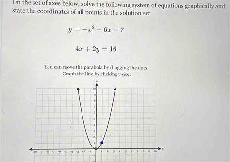 Solved On The Set Of Axes Below Solve The Following System Of