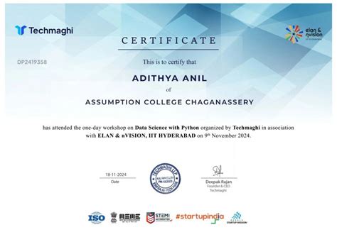 Adithya Anil On Linkedin Datascience Python Techlearning Iithyderabad Continuouslearning