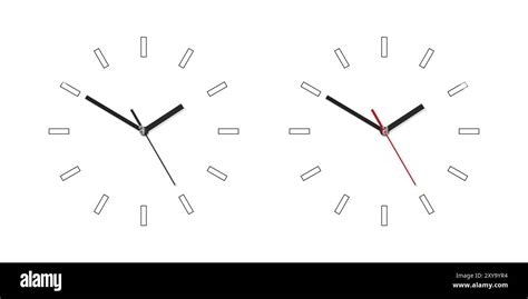 Vector 3d Realistic Wall Office Clock Face Set White And Black Dial
