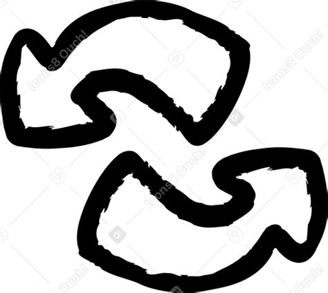 Two Circular Arrows Illustration In Png Svg