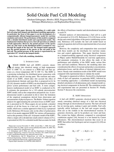 pdf solid oxide fuel cell modeling