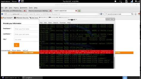 Hack Mysql Database Using Kali Linux Full Db Access Youtube