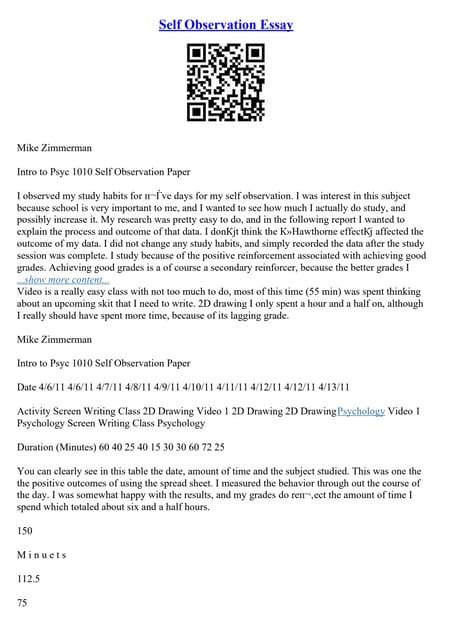 Writing An Observation Essay Pdf