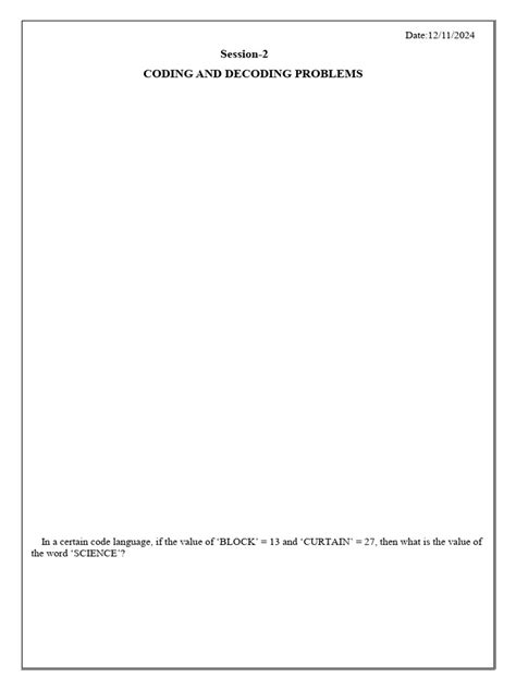 Coding And Decoding Pdf