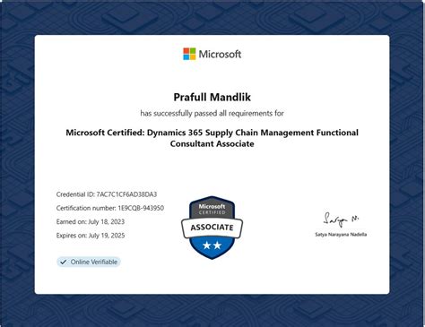 Prafull H Mandlik On Linkedin Renewed Microsoft D365 Supply Chain