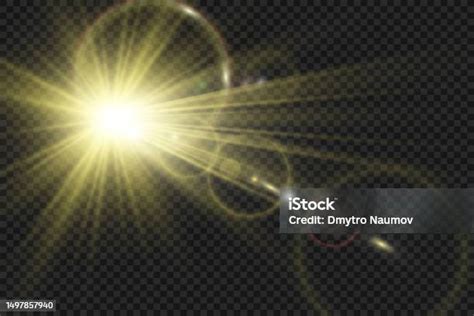 특수 렌즈 플래시 조명 효과 플래시가 광선과 탐조등을 깜박입니다 일러스트 하얗게 빛나는 빛 광선에서 아름 다운 별 빛입니다 태양은 역광입니다 밝고 아름다운 별 햇빛 Rays