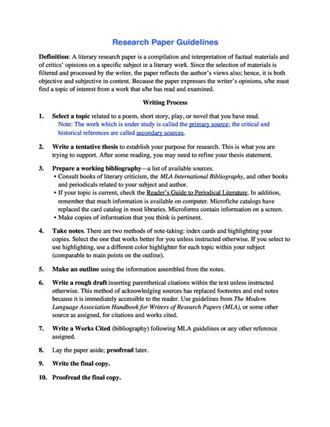 Mla Format Outline Template