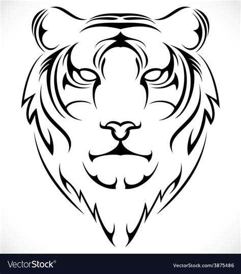 Tiger Face Tattoo Royalty Free Vector Image Vectorstock
