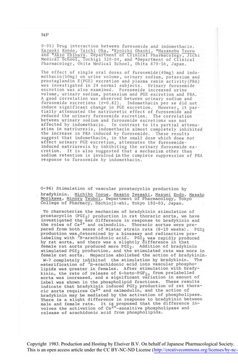 Pdf Drug Interaction Between Furosemide And Indomethacin
